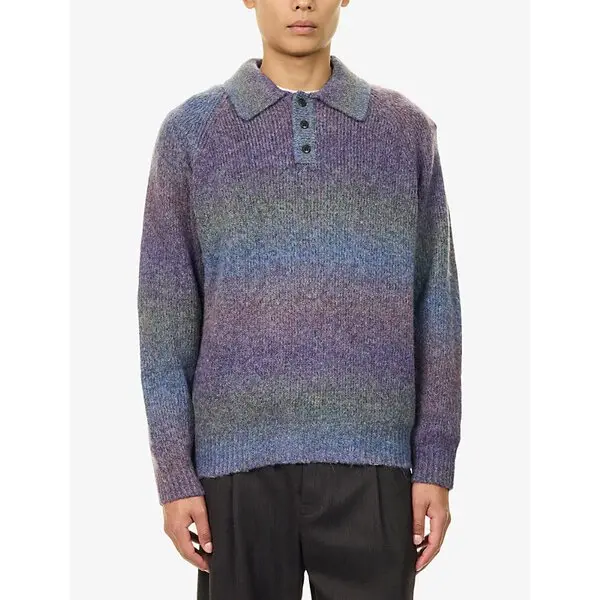 LES DEUX Gradient Polo Knit Woven Jumper