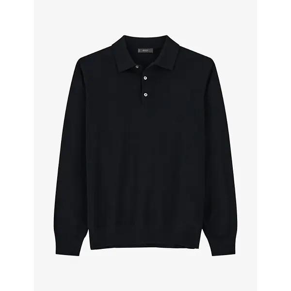 Boggi Milano Polo-collar Regular-fit Merino Wool Jumper