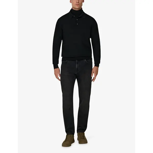 Boggi Milano Polo-collar Regular-fit Merino Wool Jumper