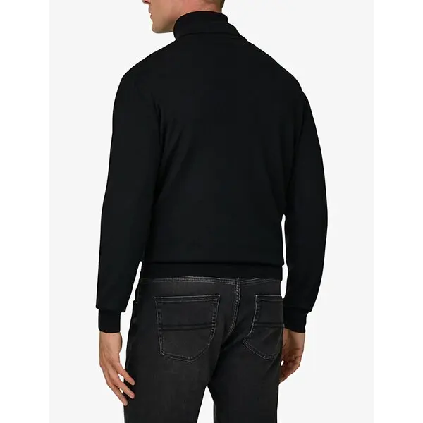 Boggi Milano Polo-collar Regular-fit Merino Wool Jumper