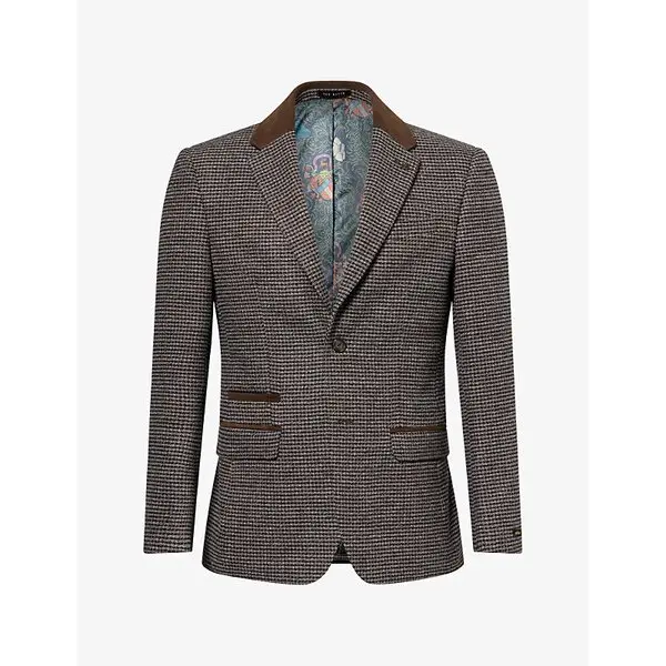 TED BAKER X THE GENTLEMAN Ted Baker X The Gentlemen Puppytooth Single-breasted Woven Blazer