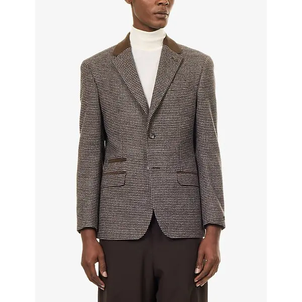 TED BAKER X THE GENTLEMAN Ted Baker X The Gentlemen Puppytooth Single-breasted Woven Blazer