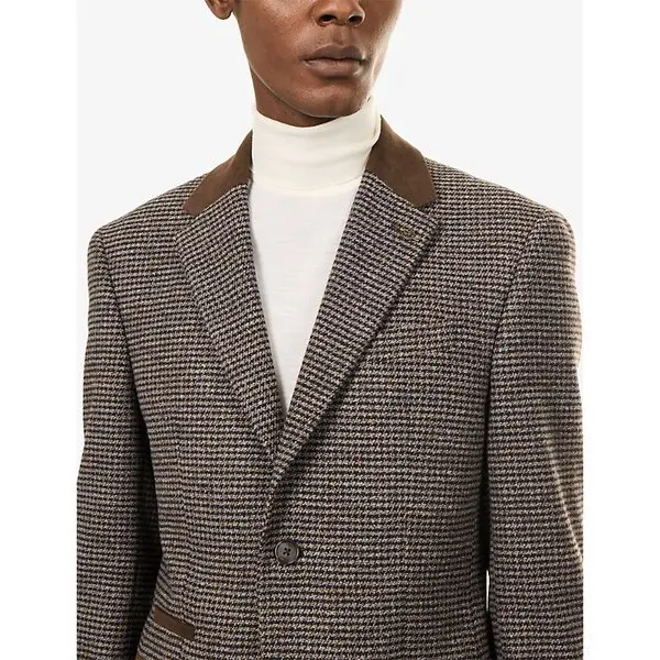 TED BAKER X THE GENTLEMAN Ted Baker X The Gentlemen Puppytooth Single-breasted Woven Blazer