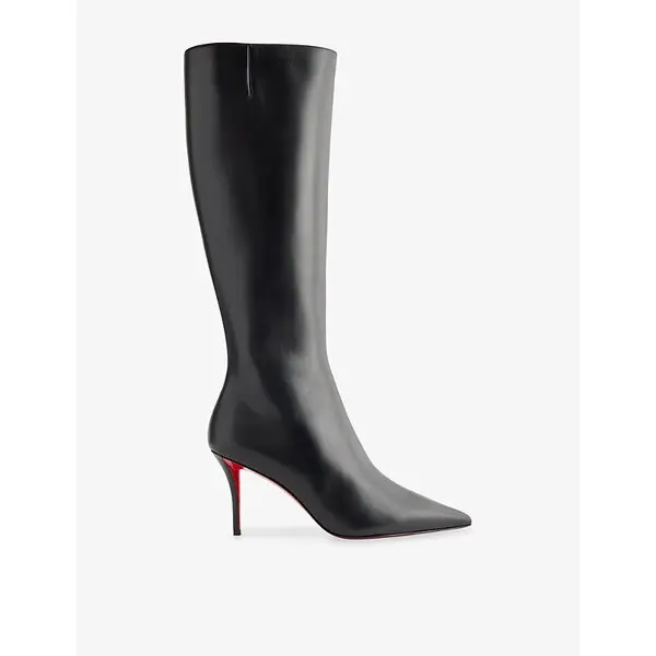 CHRISTIAN LOUBOUTIN Miss Z Botta 80 Leather Knee-high Boots - Black