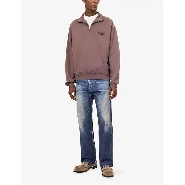 Jacquemus The Gros Grain Half-zip Cotton-jersey Sweatshirt