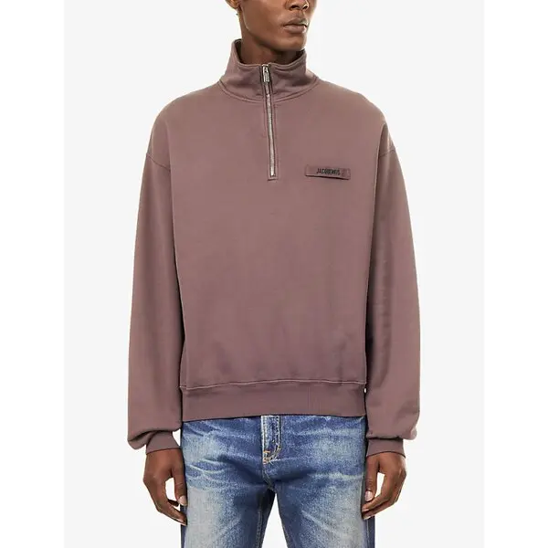 Jacquemus The Gros Grain Half-zip Cotton-jersey Sweatshirt