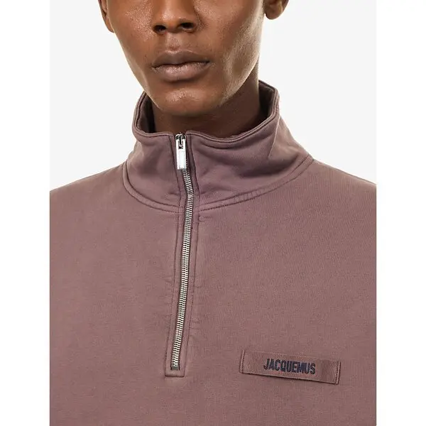 Jacquemus The Gros Grain Half-zip Cotton-jersey Sweatshirt