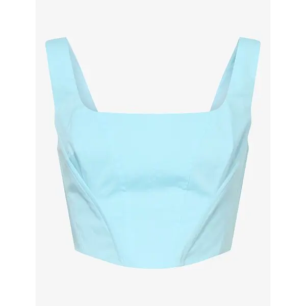 Simkhai Clio Cropped Cotton-blend Top