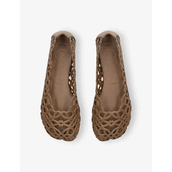 Loewe Petal Anagram Leather Ballet Flats