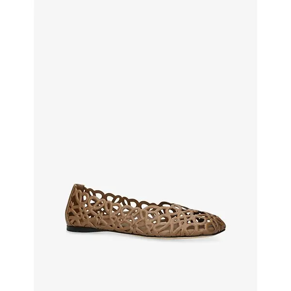 Loewe Petal Anagram Leather Ballet Flats