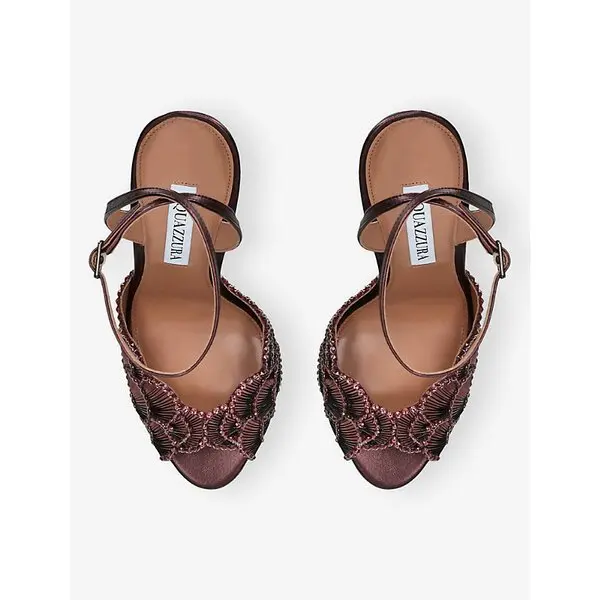 AQUAZZURA Ce Soir 130 Plateau Leather Sandals