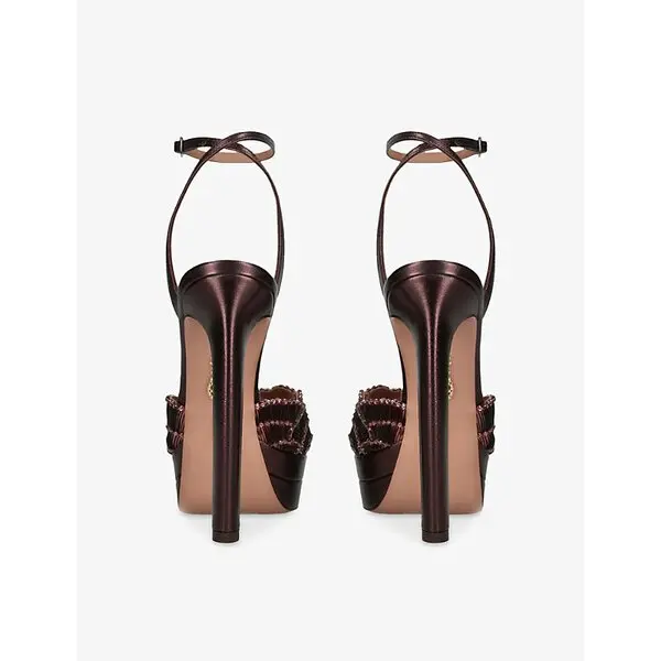 AQUAZZURA Ce Soir 130 Plateau Leather Sandals