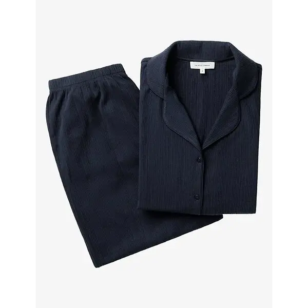 THE WHITE COMPANY Classic Ribbed Stretch-jersey Pyjama Set - Midnight