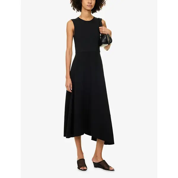 Theory Flared Crepe Maxi Dress