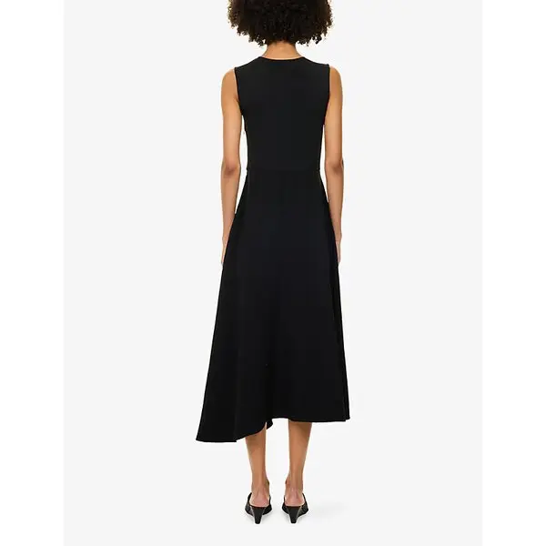 Theory Flared Crepe Maxi Dress