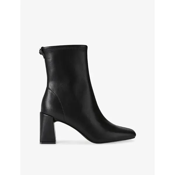 Kurt Geiger Sam Block-heel Faux-leather Ankle Boots - Black