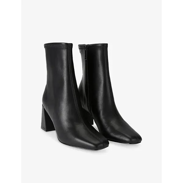 Kurt Geiger Sam Block-heel Faux-leather Ankle Boots