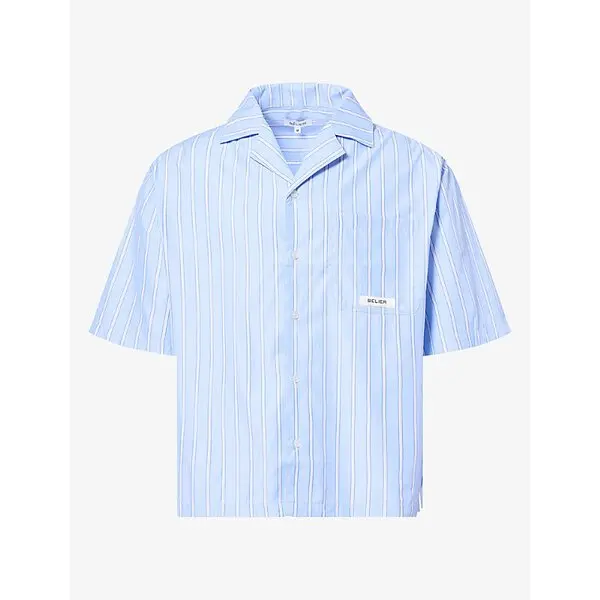BELIER Everett Striped Cotton Shirt - Blue