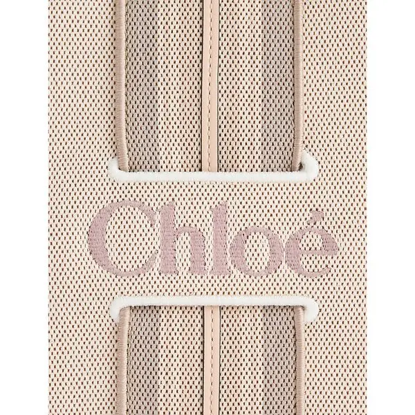 Chloé Woody Loop Small Cotton-canvas Tote Bag - Nude