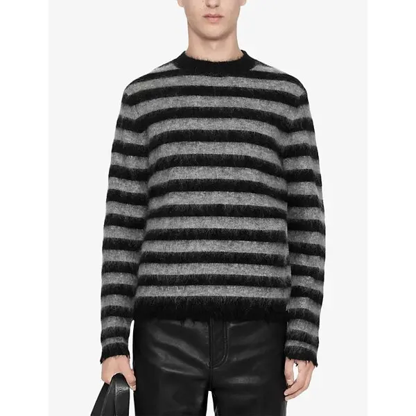 ALLSAINTS Harry Striped Wool And Mohair-blend Jumper Xxl