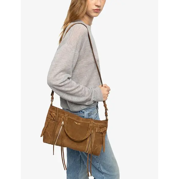 Zadig&Voltaire Madison Small Suede Top-handle Bag - Cognac