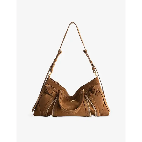Zadig&Voltaire Madison Small Suede Top-handle Bag - Cognac