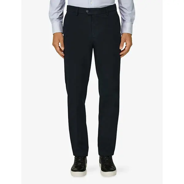 Boggi Milano Straight-leg Regular-fit Stretch Cotton-blend Trousers
