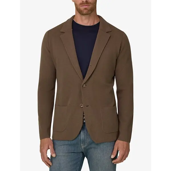 Boggi Milano Notch-lapel Single-breasted Merino Wool Jacket Xxl