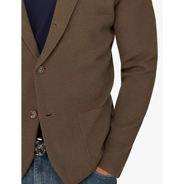 Boggi Milano Notch-lapel Single-breasted Merino Wool Jacket Xxl