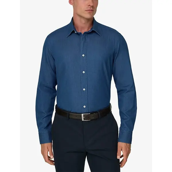 Boggi Milano Washed Regular-fit Denim Shirt