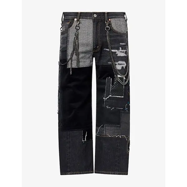 Junya Watanabe Selvedge Patchwork Cropped Denim Jeans