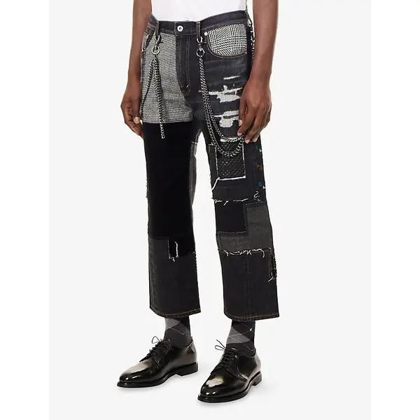 Junya Watanabe Selvedge Patchwork Cropped Denim Jeans
