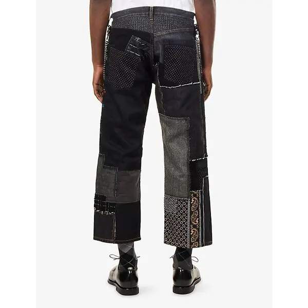 Junya Watanabe Selvedge Patchwork Cropped Denim Jeans