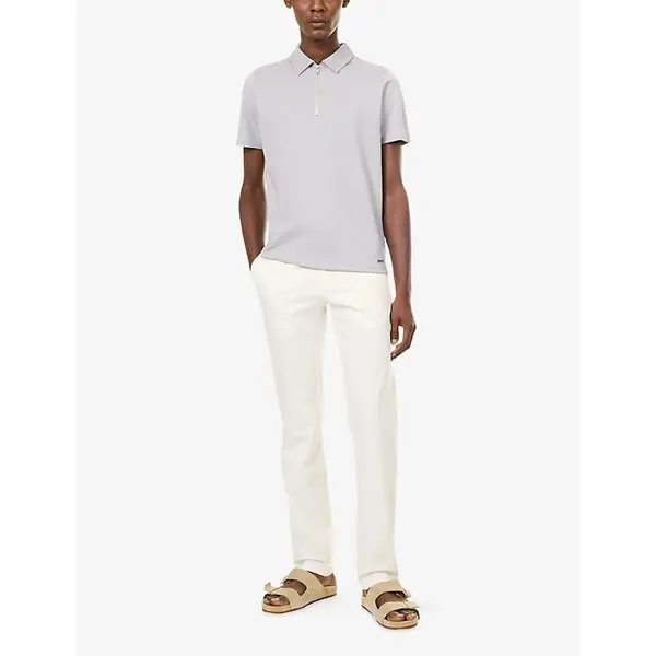 BELIER Pebble Zipped Jersey Polo Shirt