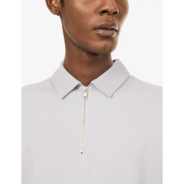 BELIER Pebble Zipped Jersey Polo Shirt
