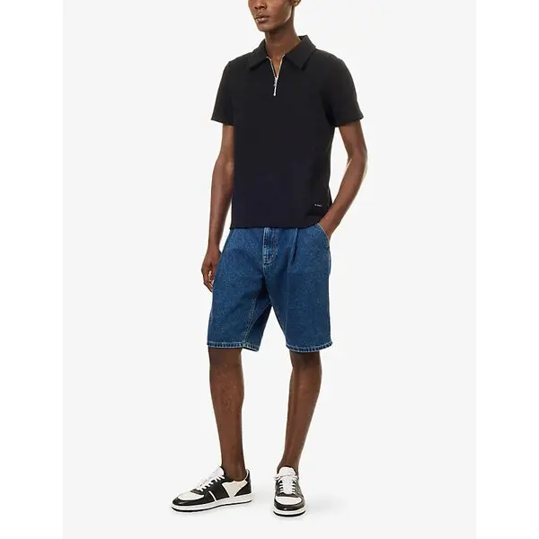BELIER Edwin Textured Cotton-blend Polo Shirt