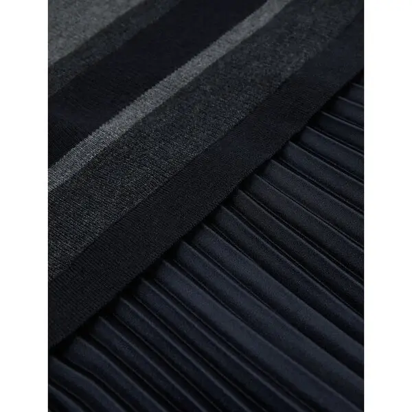 REISS Carla Striped Pleated Wool-blend Midi Dress