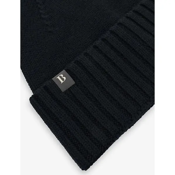 Boggi Milano Logo-patch Wool-blend Beanie Hat