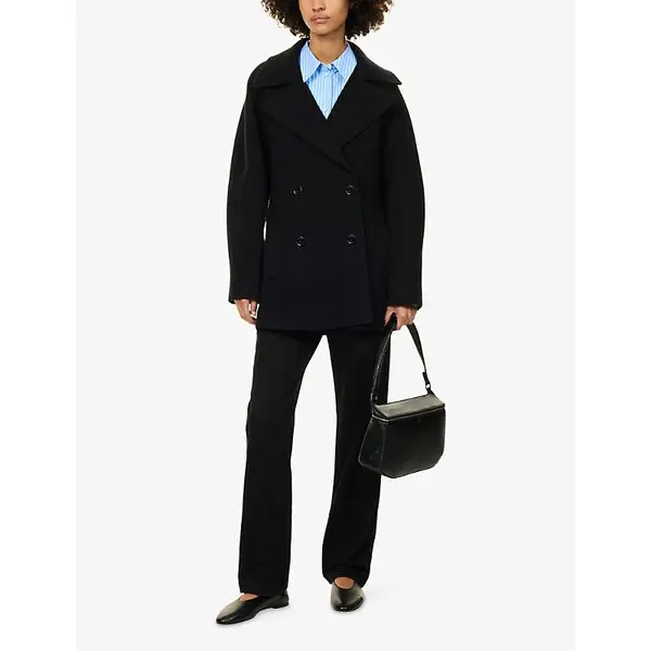 TOTEME Rounded Double-breasted Wool-blend Peacoat