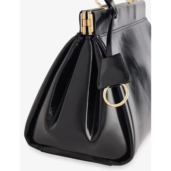 Victoria Beckham Sloane Frame Leather Top-handle Bag - Black