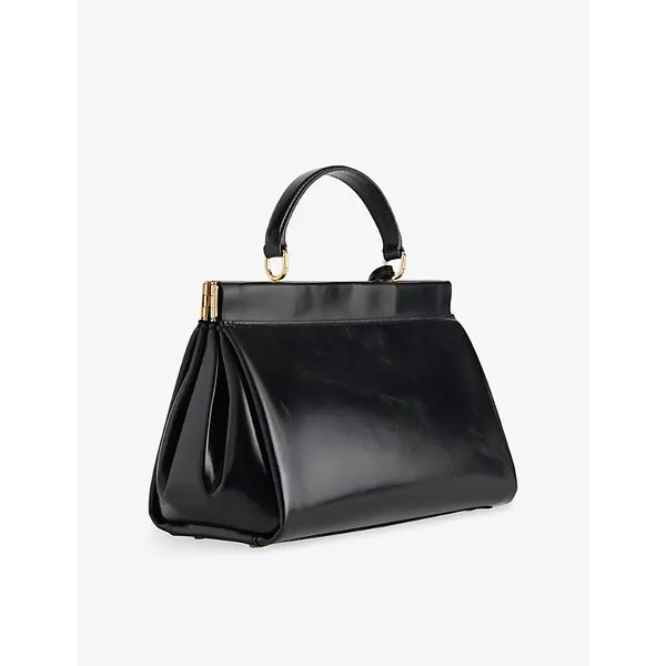 Victoria Beckham Sloane Frame Leather Top-handle Bag - Black