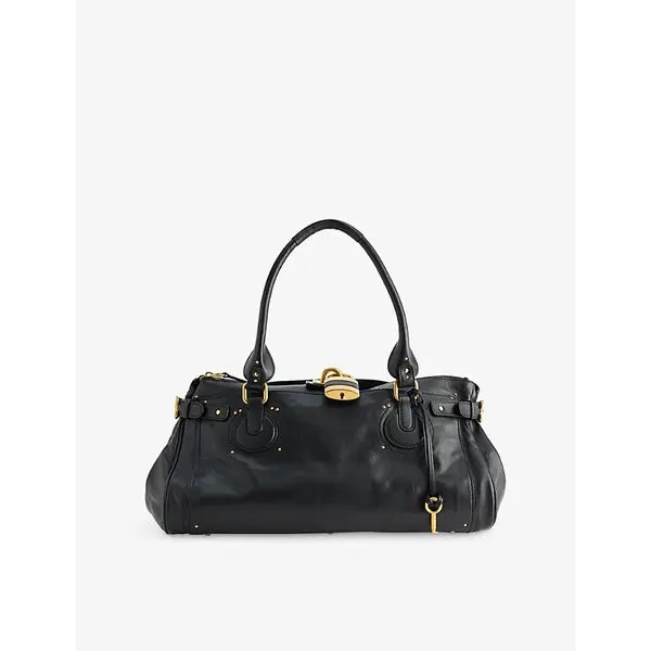 Chloé Paddington Weekender Leather Shoulder Bag - Black