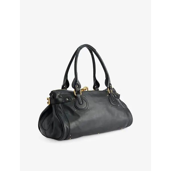 Chloé Paddington Weekender Leather Shoulder Bag - Black