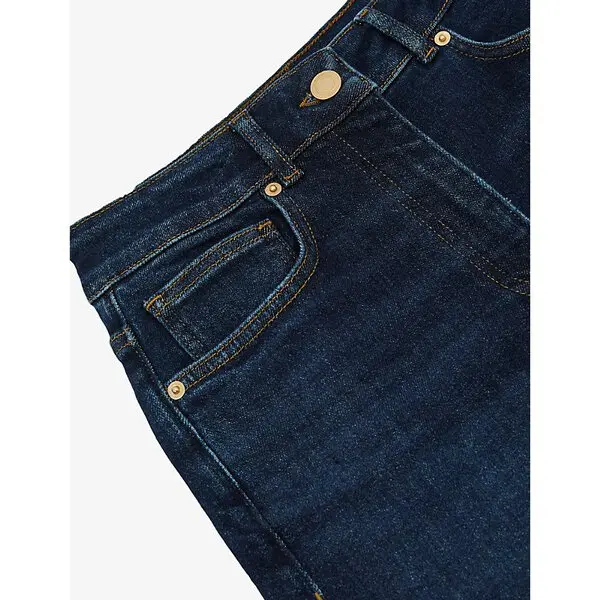 REISS Jas Wide-leg High-rise Stretch-denim Jeans - Dark Blue