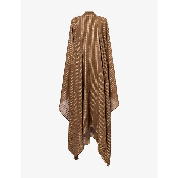 TALLER MARMO Agadez Cold-shoulder Chiffon Fil Coupè Kaftan Dress - Fume