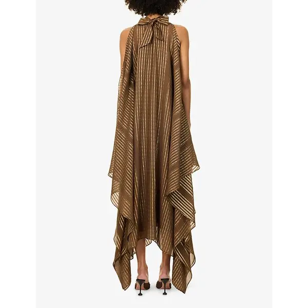 TALLER MARMO Agadez Cold-shoulder Chiffon Fil Coupè Kaftan Dress
