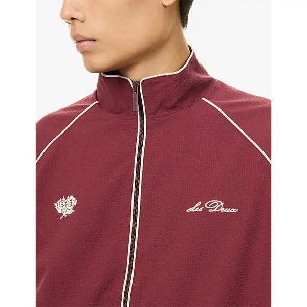 LES DEUX Crinkled Seersucker Woven Truck Jacket
