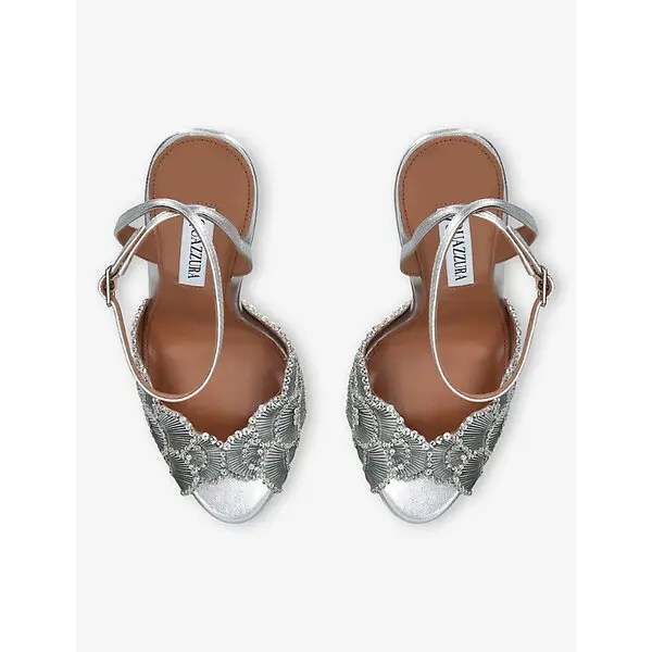 AQUAZZURA Ce Soir 130 Plateau Leather Sandals