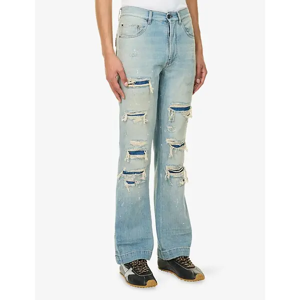 Amiri Destroyed Straight-leg Denim Jeans