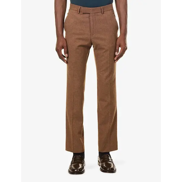 TED BAKER X THE GENTLEMAN Tailored-fit Puppytooth Wool-blend Trousers